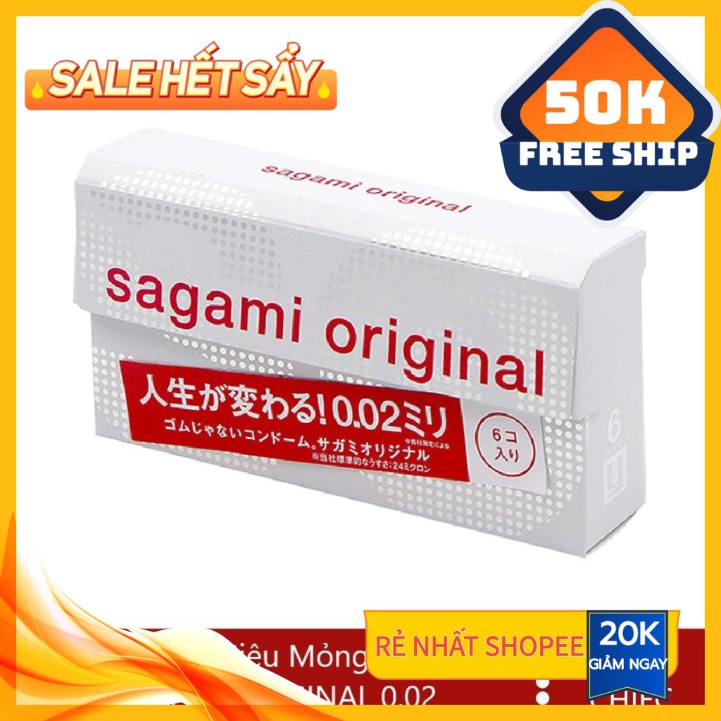 Bao cao su siêu mỏng hộp 6 chiếc Sagami Original 0.02 | Shopee Việt Nam
