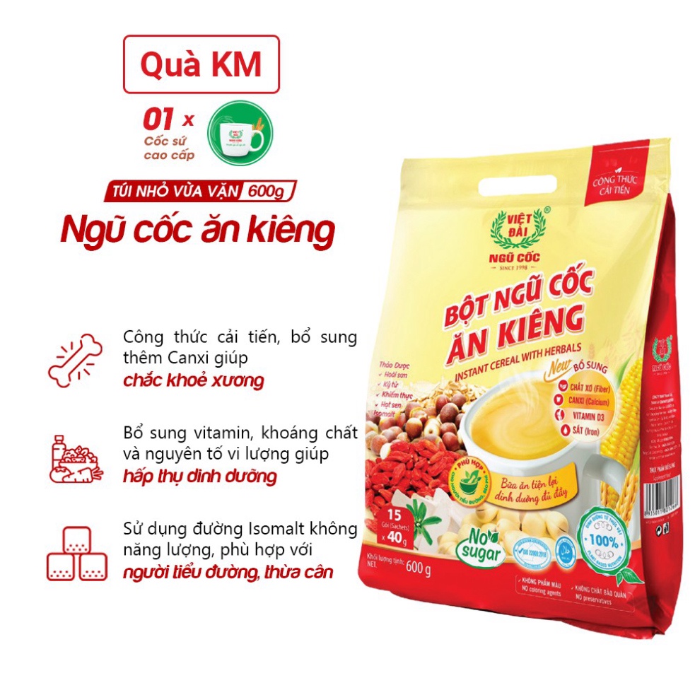 Ngũ cốc ăn kiêng Việt Đài túi 525g (35g x 15 gói) | Shopee Việt Nam