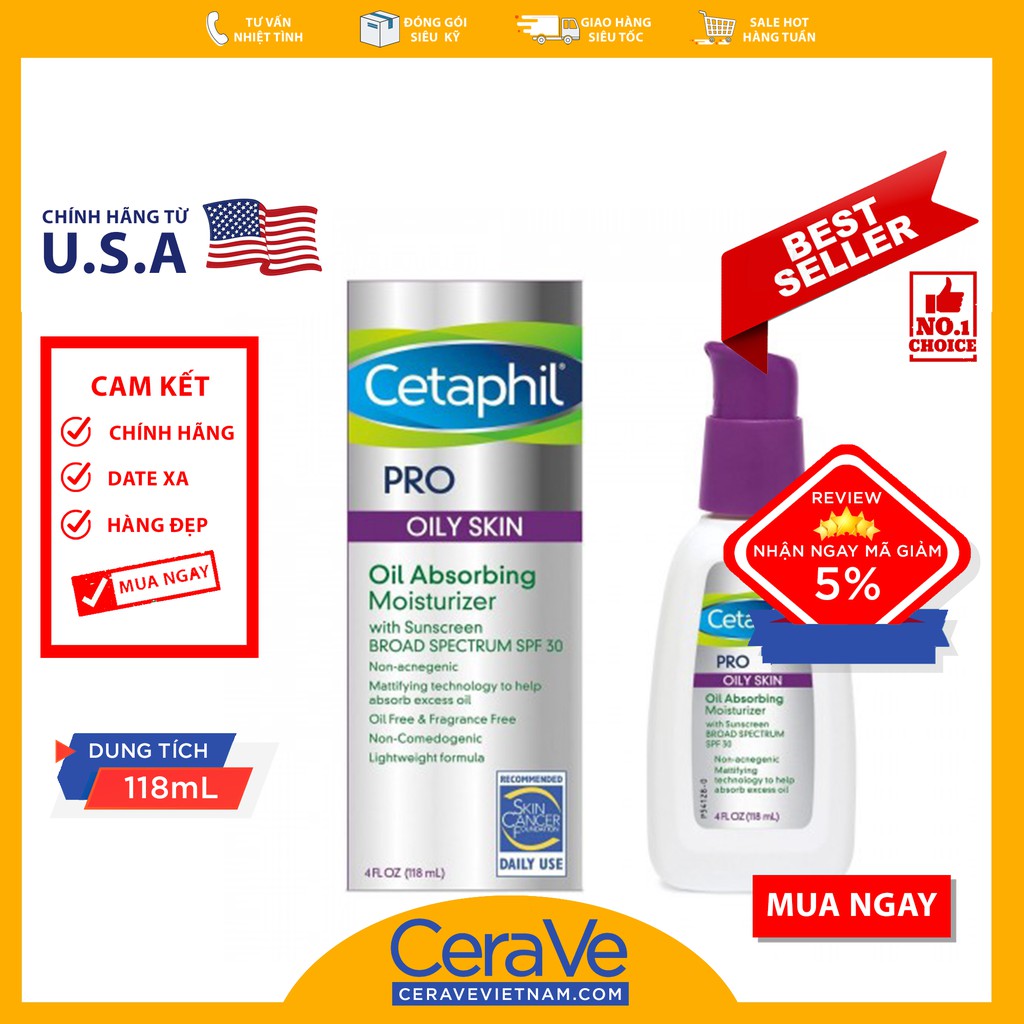 Cetaphil Pro Oily Skin Oil Absorbing Moisturizer SPF 30 - Kem dưỡng ...