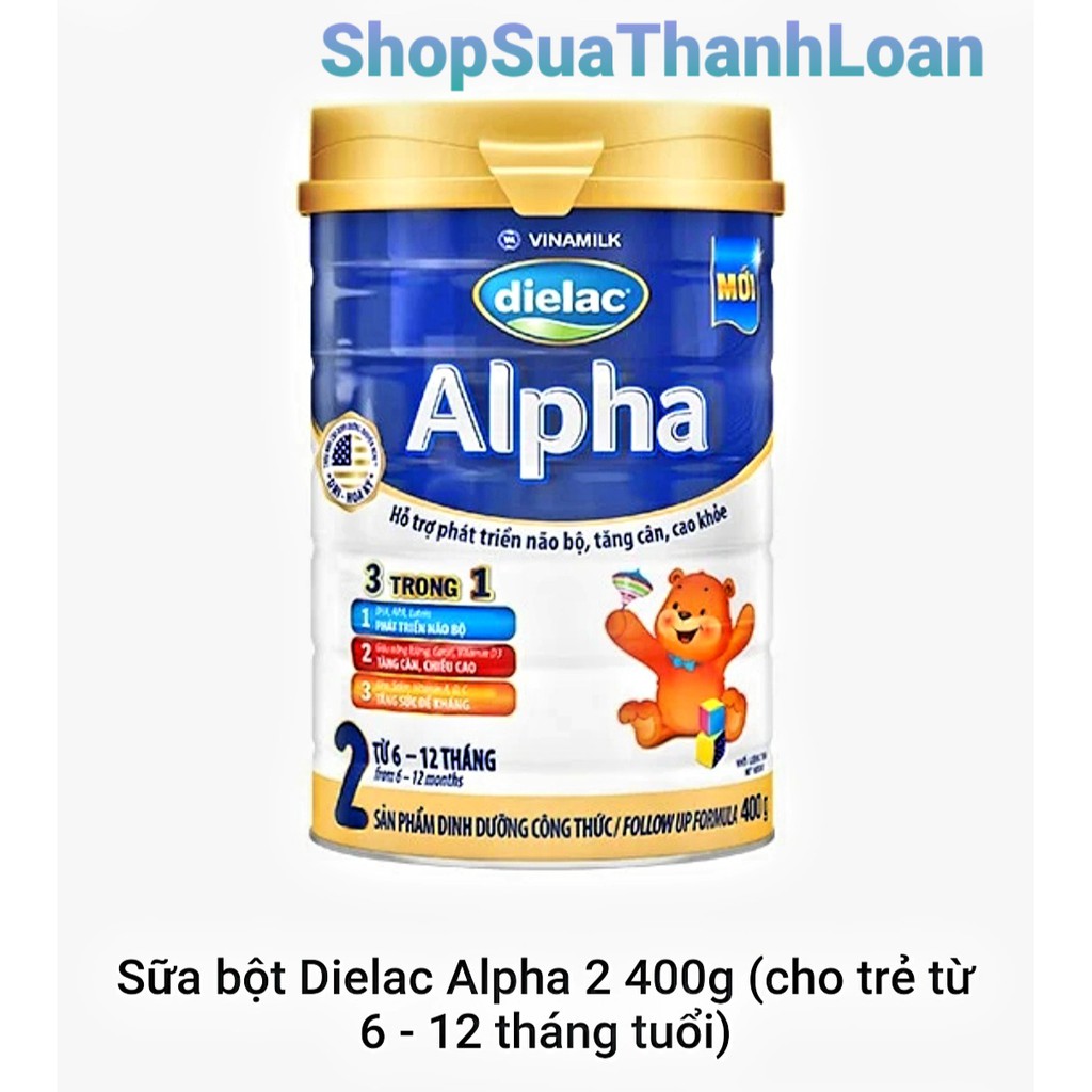 [HSD T3-2025] SỮA BỘT VINAMILK DIELAC ALPHA 2 400G. | Shopee Việt Nam