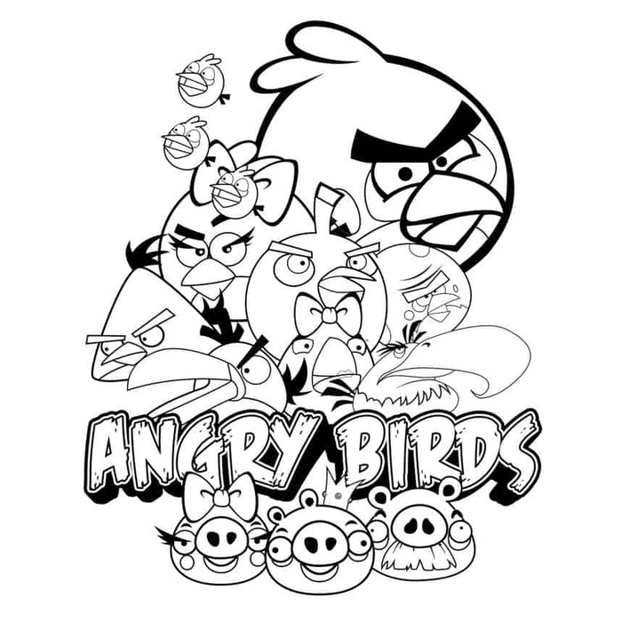 Bộ 30 tranh tô màu Angry Brids, giấy tô màu Angry Brids dành cho trẻ em ...