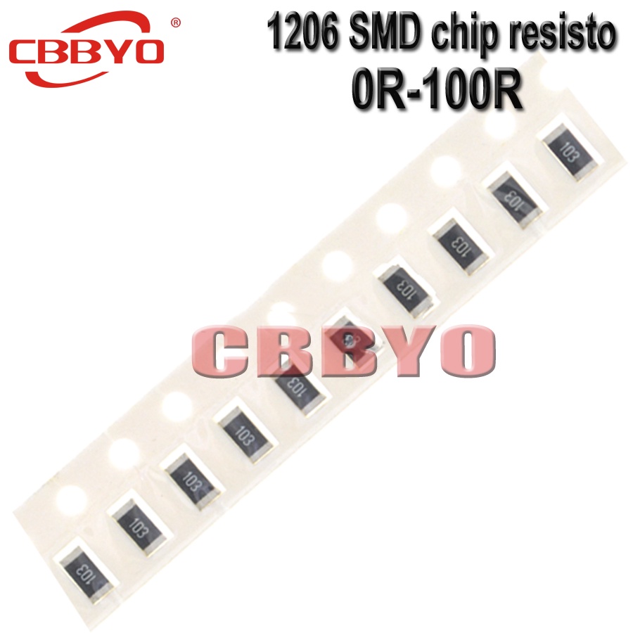 Set 100 Điện Trở 1206 5% SMD 0R-100R 1R 1.8R 2.7R 3R 5.6R 20R 10R 47R 68R 82R Chuyên Dụng Mới ...