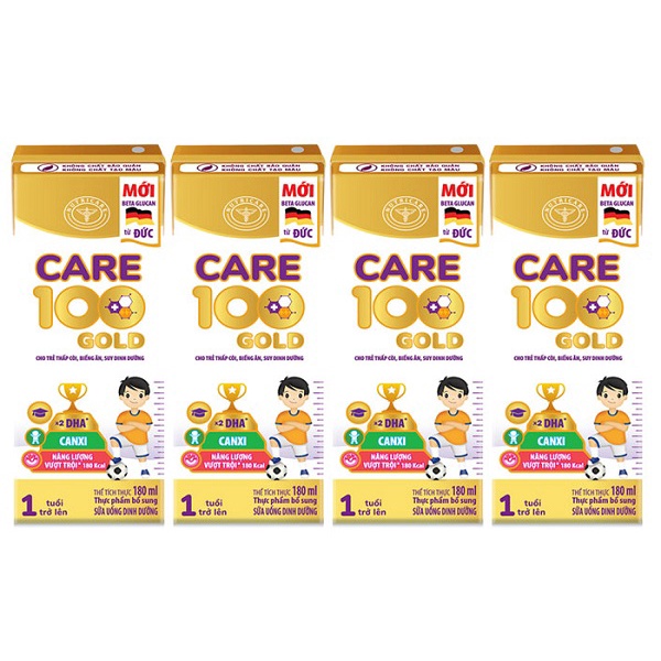Thùng sữa nước Nutricare Care 100 Gold - cho trẻ thấp còi biếng ăn suy dinh dưỡng (180ml x 48 ...