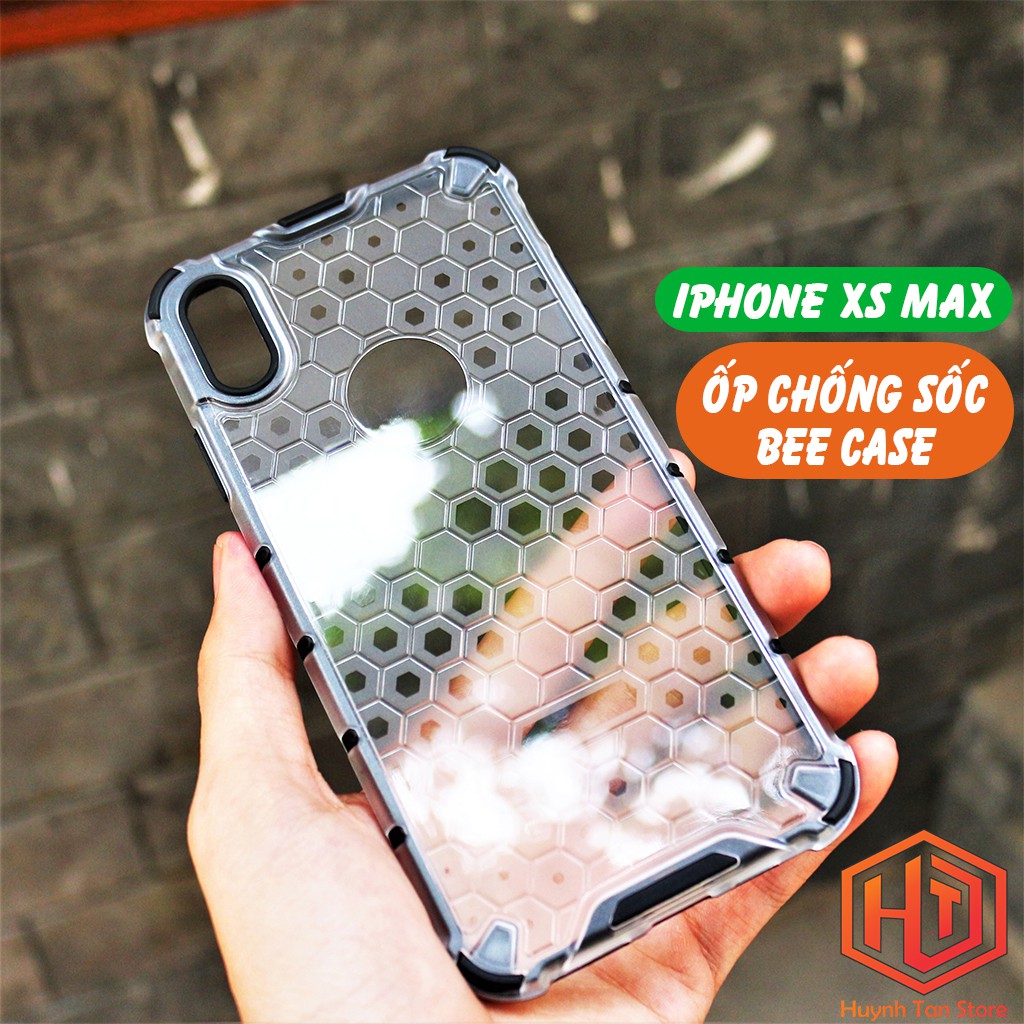 Ốp lưng iphone xs max bee case vân tổ ong chống va đập không ố vàng bảo vệ camera phụ kiện huỳnh ...