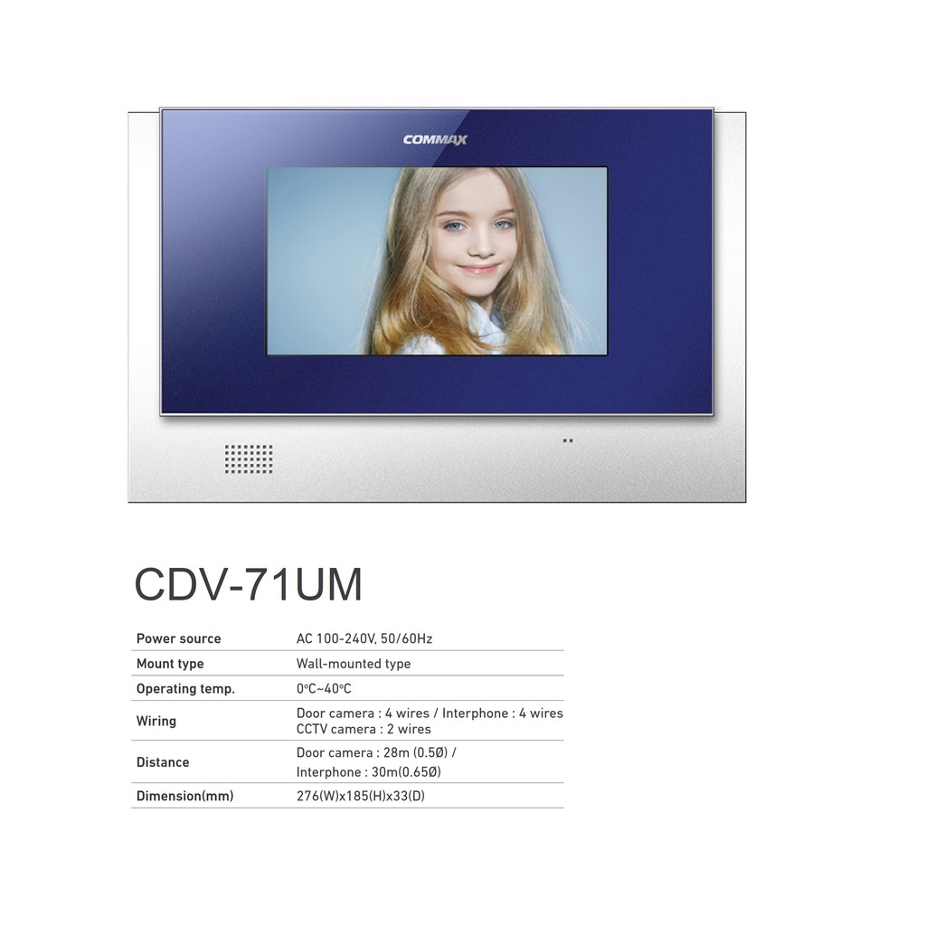 Màn hình chuông cửa COMMAX cảm ứng FULL SCREEN CDV-71UM, CDV-72UM ...