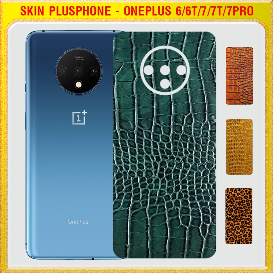 Dán Skin mặt sau cho OnePlus 6, 6T, 7, 7T, 7 Pro, 7T Pro vân da cá sấu, da báo | Shopee Việt Nam
