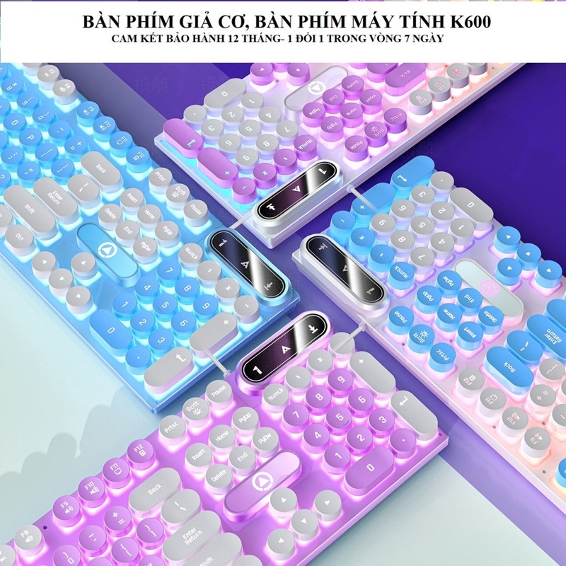 [SIÊU PHẨM PHÍM TRÒN ĐẶC BIỆT] Bàn Phím Gaming, Bàn Phím Máy Tính Giả Cơ K600 Nhiều Màu Lựa Chọn ...