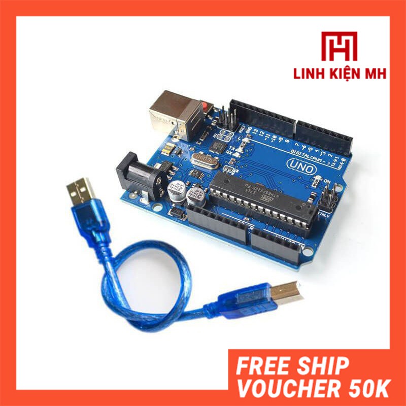 Arduino Uno R3 chip CHÂN CẮM (kèm cáp) - linhkienmh | Shopee Việt Nam