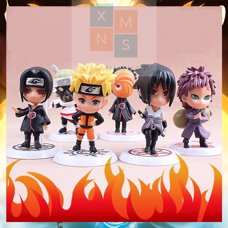 Bộ 6 Mô Hình Naruto Anime Figure Nhân Vật Itachi Gaara Sasuke Obito ...