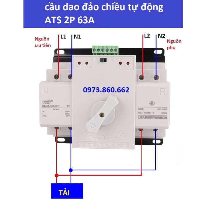 Chuyển nguồn tự động ATS 2P 63A -TBĐ | Shopee Việt Nam