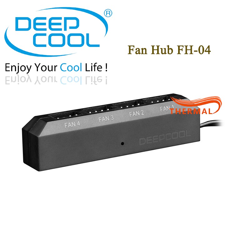 Bộ chia quạt Fan hub DeepCool FH-04 - hỗ trợ 4 cổng PWM, 3pin và 4pin ...