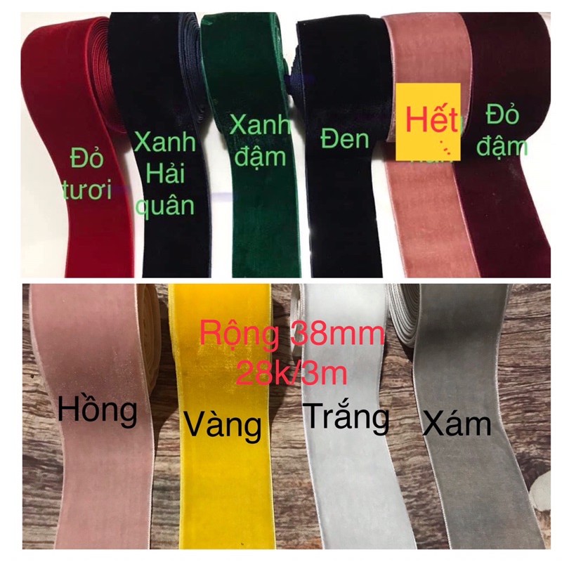Ruy băng Nhung dài 3m rộng 4cm | Shopee Việt Nam