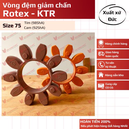 Vòng đệm Rotex 75 khớp nối Rotex KTR, cam/ tím, HÌNH THẬT, SẴN KHO ...