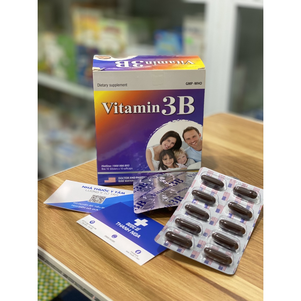 Vitamin 3B Giúp bổ sung và dự phòng thiếu hụt vitamin B1, B6, B12 cho cơ thể hộp 100 viên (tím ...