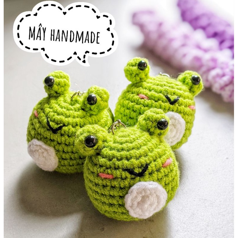 Móc khoá ếch xanh bằng len (handmade) | Shopee Việt Nam