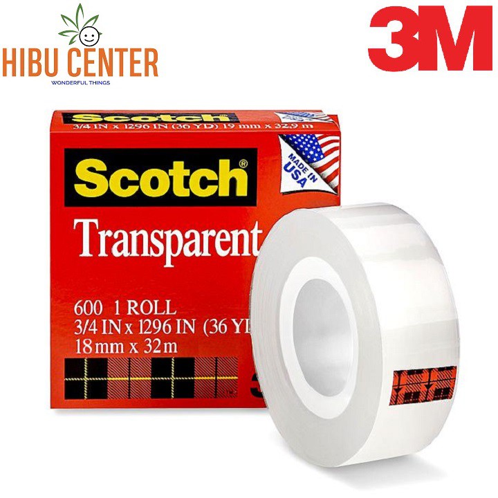 Băng Keo Trong Suốt 3M 600 3/4 IN x 1296 IN (36YD) Kích thước 19 mm x 32.9m Hbcenter | Shopee ...