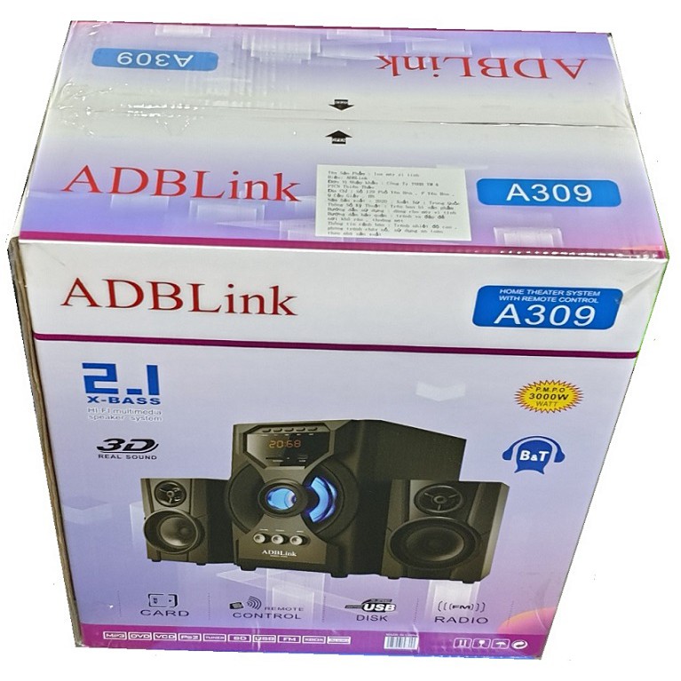 Loa Vi Tính 2.1 ADBLink A309 ( Bluetooth - FM , Thẻ Nhớ , Usb) | Shopee ...