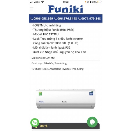 Điều hoà Funiki 9000-Inventer (2022) HIC 09TMU | Shopee Việt Nam