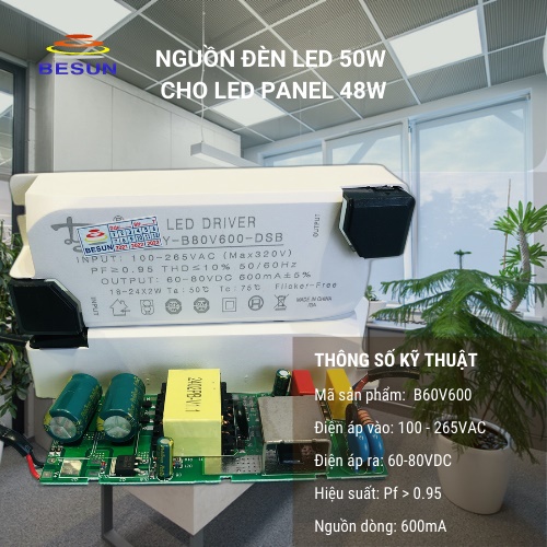 Nguồn Đèn LED 50W [Driver] Tăng Phô Cho Đèn LED Panel - Besun LED Light ...