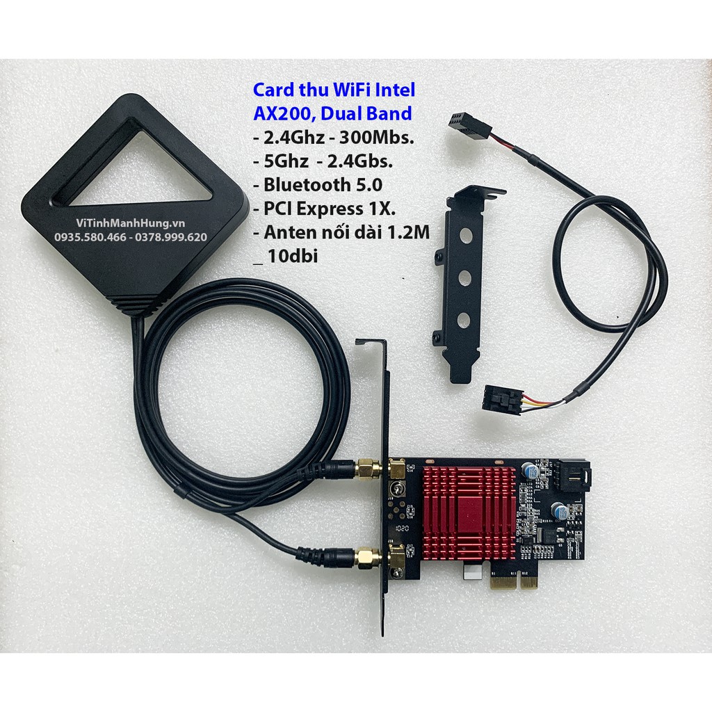 Card thu WiFi Intel AX200, Dual Band, 5G – 2.4Gbs, Bluetooth 5.0, có ...