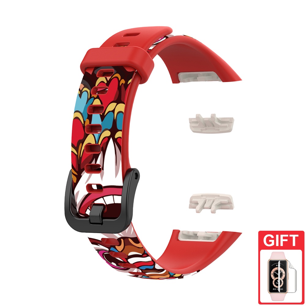 Dây đeo Silicone Họa Tiết Hoạt Hình Cho đồng Hồ Thông Minh Huawei Band