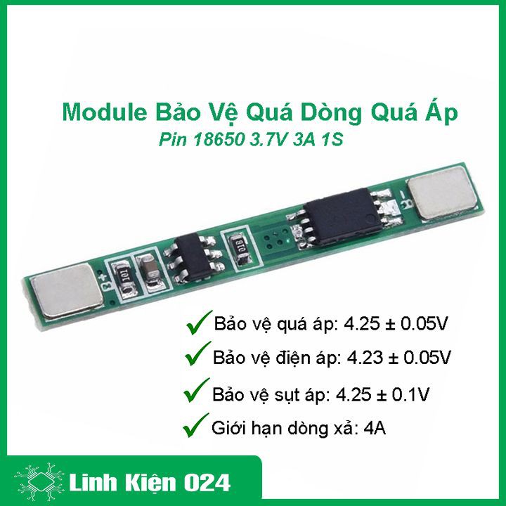 Module bảo vệ quá dòng quá áp pin 18650 3.7V 3A 1S | Shopee Việt Nam