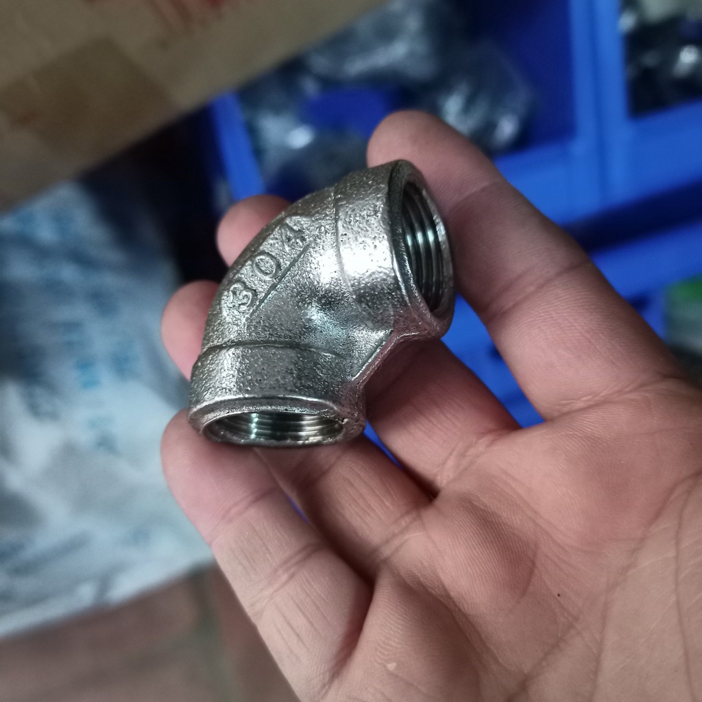 Inox , co inox , nối góc 90 độ ren trong | Shopee Việt Nam