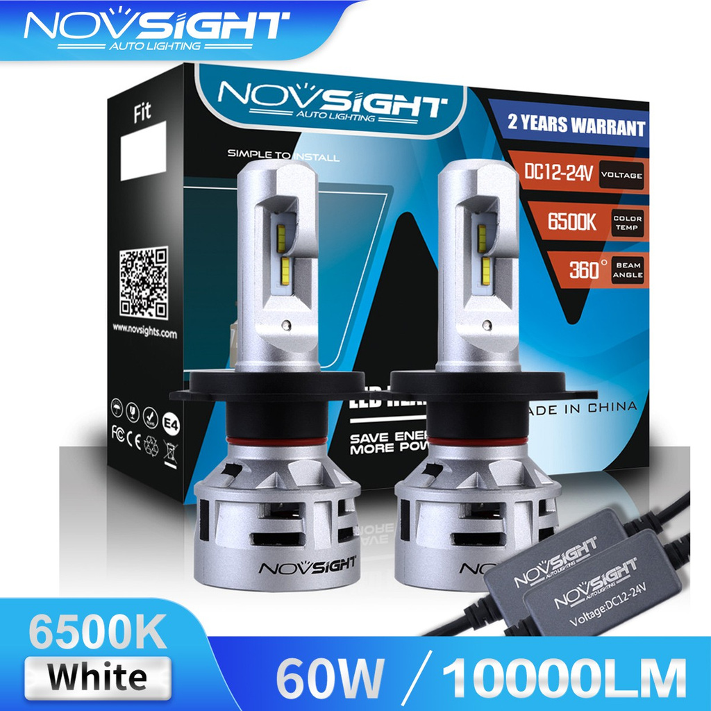 2 đèn led chiếu sáng mini Novsight N9 9005 9006 H4 H11 H7 10000LM 60W 6500K CSP | Shopee Việt Nam