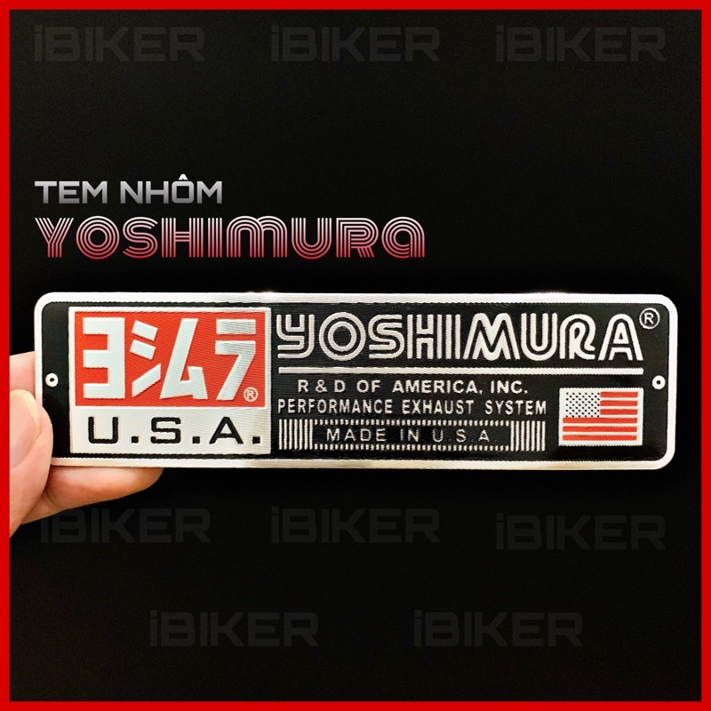 Tem nhôm YOSHIMURA U.S.A chính hãng sticker FASP dán pô xe, ống xả ...