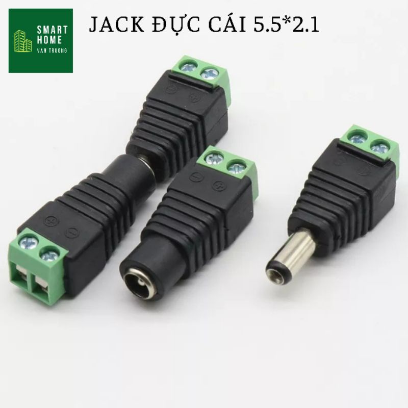 Jack nối Nguồn DC 5.5x2.1mm Đực / Cái - Cổng Domino 2P - Hàng loại Tốt ...