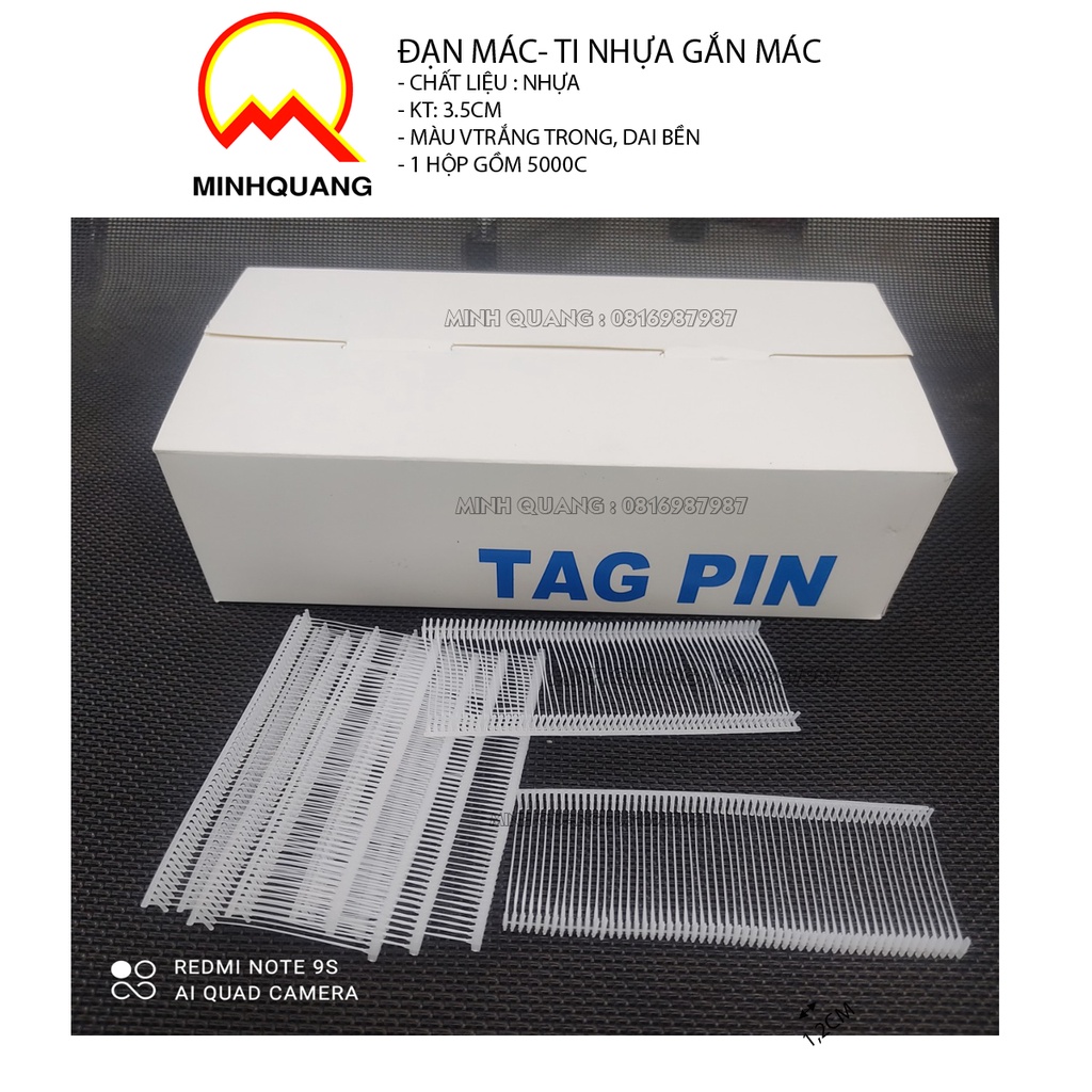 Ti nhựa gắn tag mác, tag pin, sợi ti gắn mác 1 hộp 5000 sợi dài 3,4cm ...