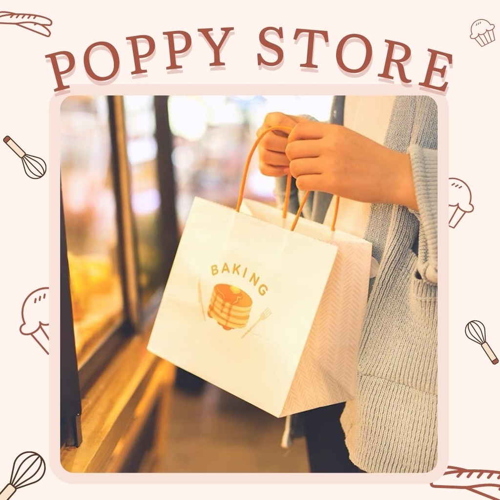 Túi giấy đựng quà, túi có quai, túi kraf, túi đựng bánh kẹo, mẫu baking ...