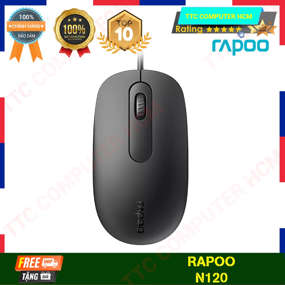 RAPOO N120 | Chuột có dây RAPOO N120 cổng USB ( 1000 DPI ) - HÀNG CHÍNH HÃNG TTC COMPUTER HCM ...