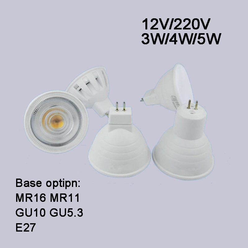 Bóng Đèn LED E27 E14 MR16 GU5.3 GU10 AC 220V AC / DC 12V 3W 4W 5W Độ Sáng Cao | Shopee Việt Nam