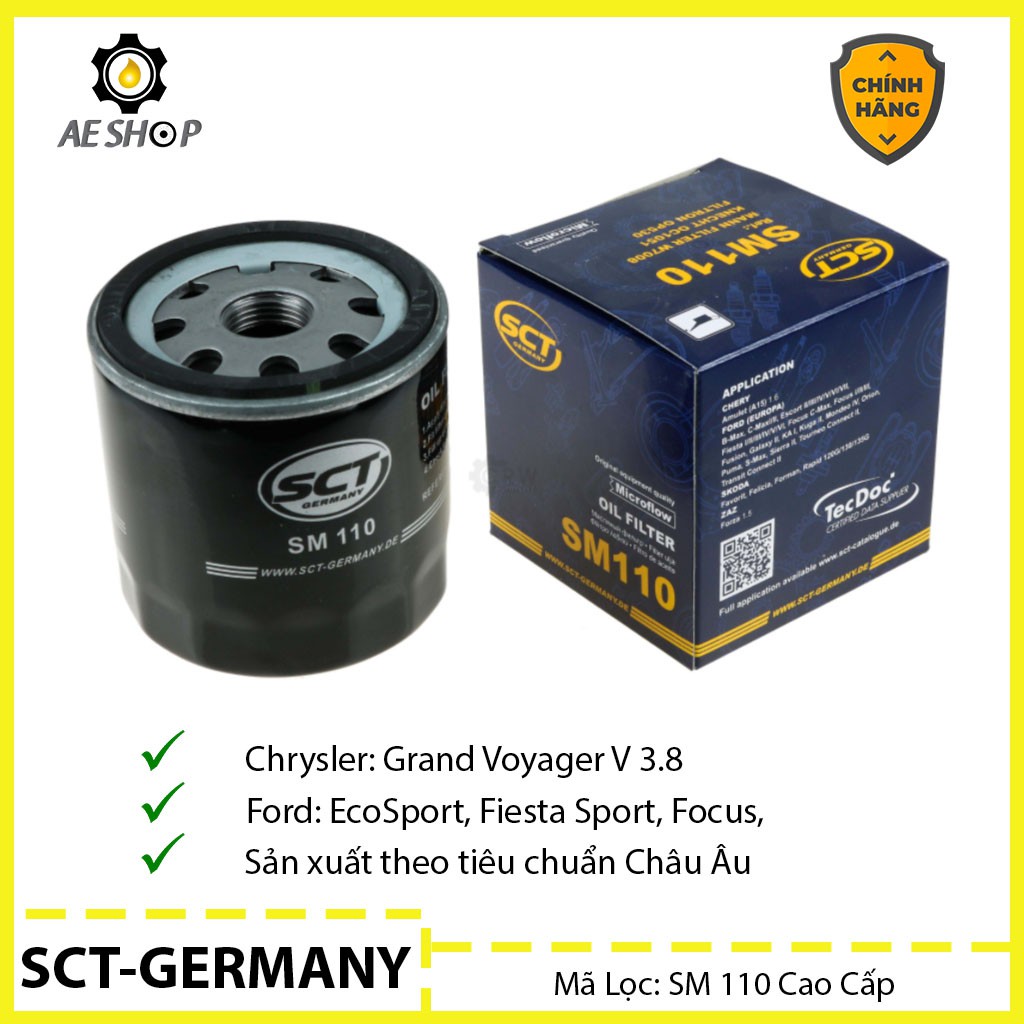 Lọc Nhớt Ford Ecosport, Focus, Fiesta; Chrysler Grand Voyager SCT - Germany SM 110 Nhập Khẩu ...
