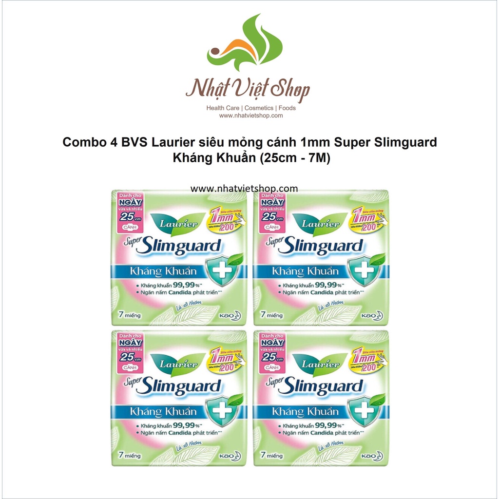 Combo 4 Gói Băng Vệ Sinh Laurier Siêu Mỏng Cánh 1mm Super Slimguard ...