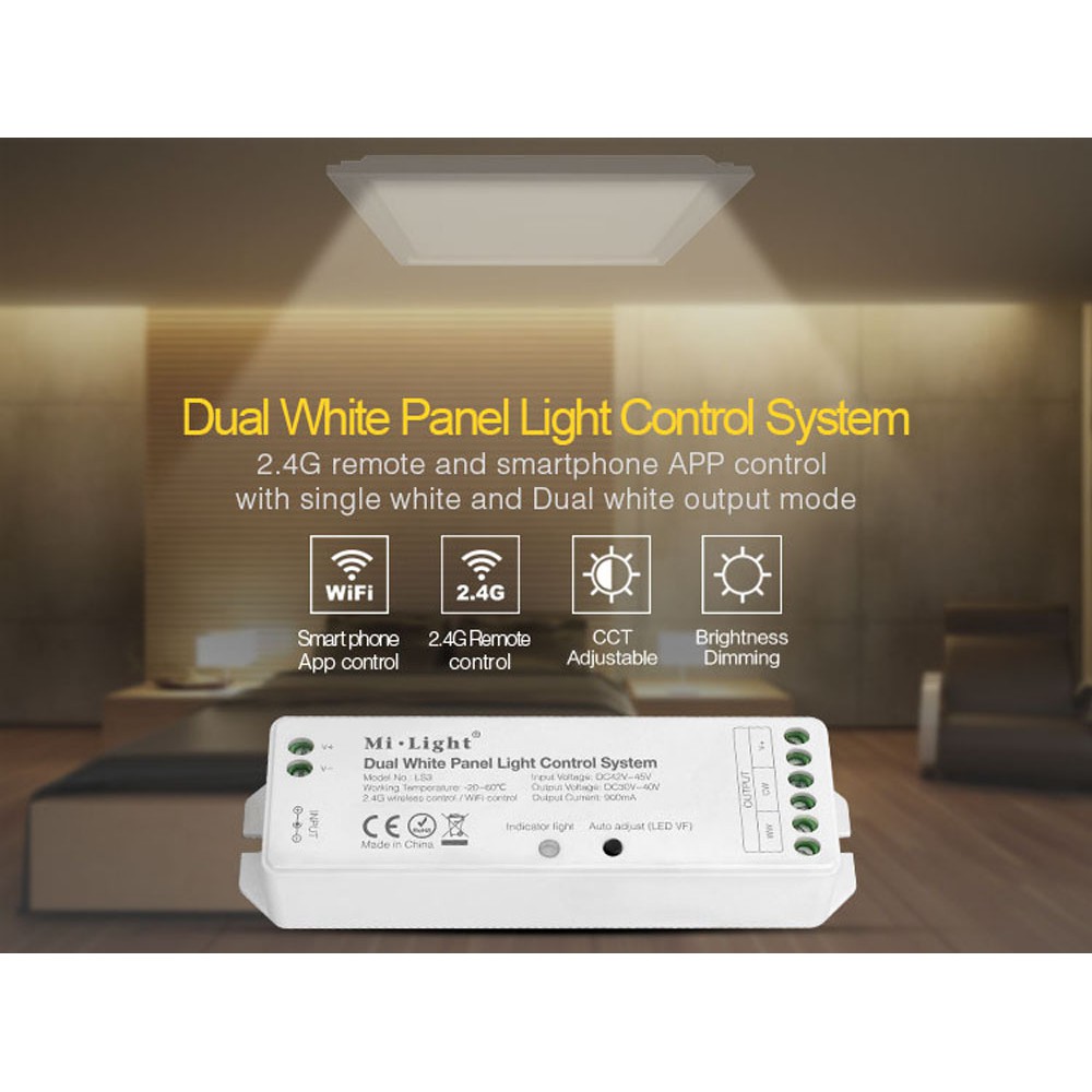 Điều khiển ánh sáng bảng điều khiển kép MiLight LS3 Bộ điều khiển WiFi ...