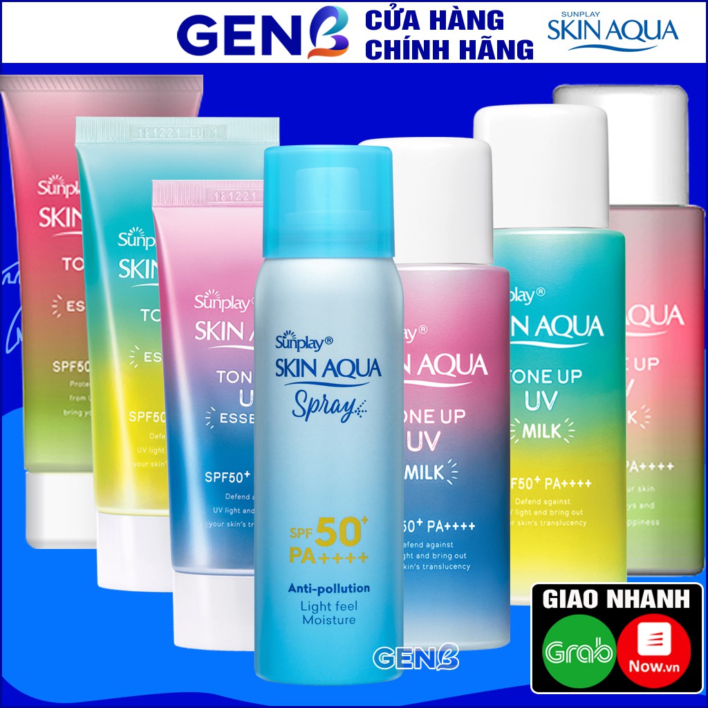 Kem Chống Nắng Skin Aqua Tone Up UV Milk Essence Kcn Sunplay Sữa/ Xịt ...