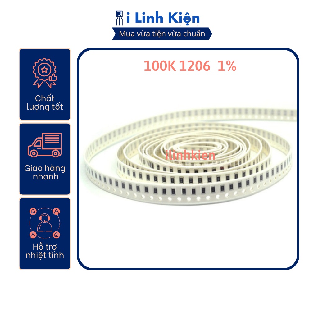 Điện trở dán 100K 1206 1% chất lượng tốt (túi 50c) | Shopee Việt Nam