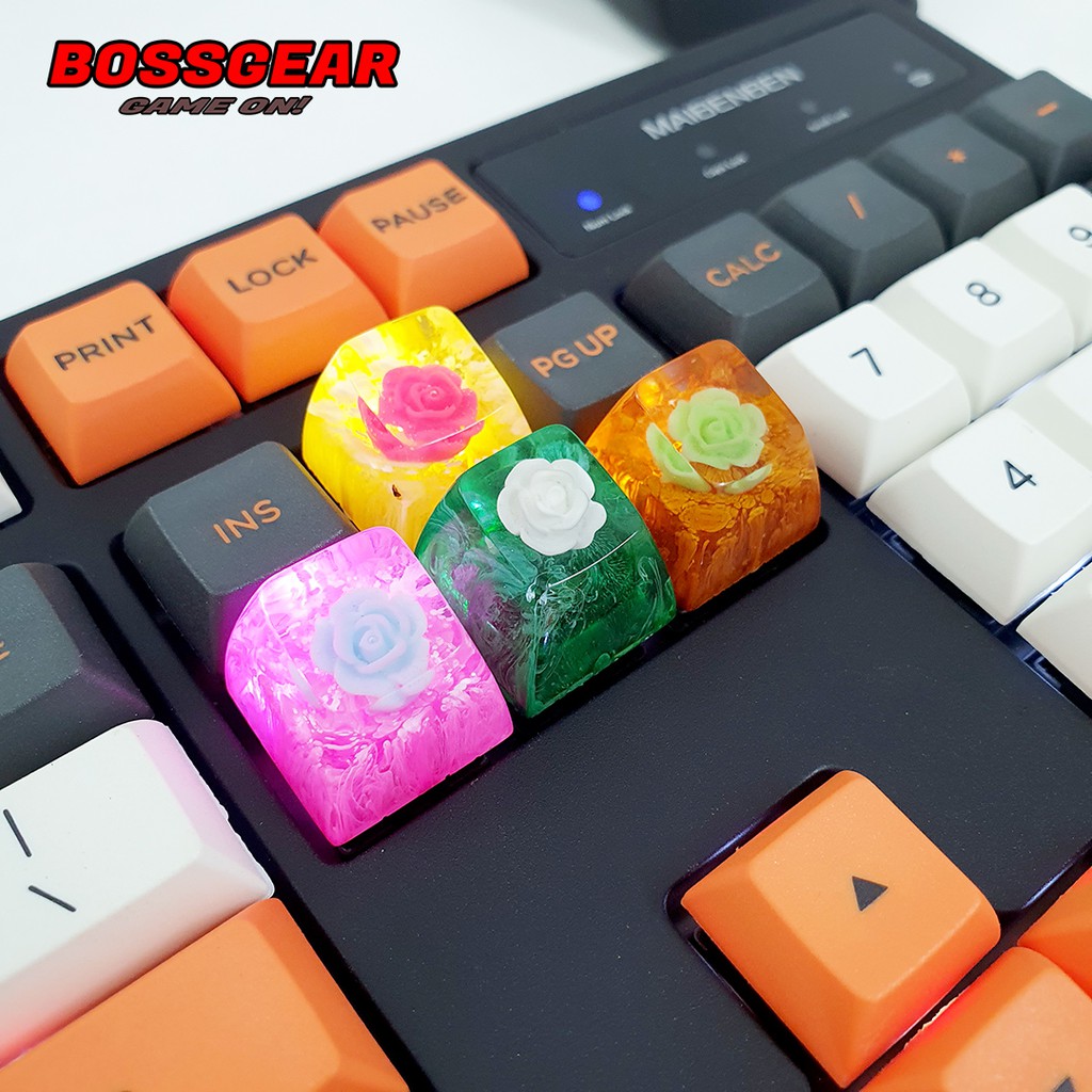 Keycap Lẻ Chuẩn SA Hoa Hồng nhỏ Rose on Color ( keycap resin độc lạ ...