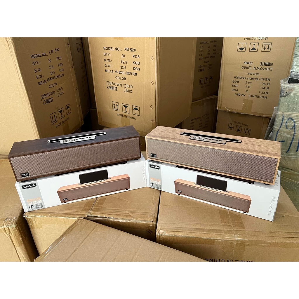 Loa bluetooth xm520 bass mạnh, công suất 20W siêu trầm , thiết kế vỏ gỗ ...