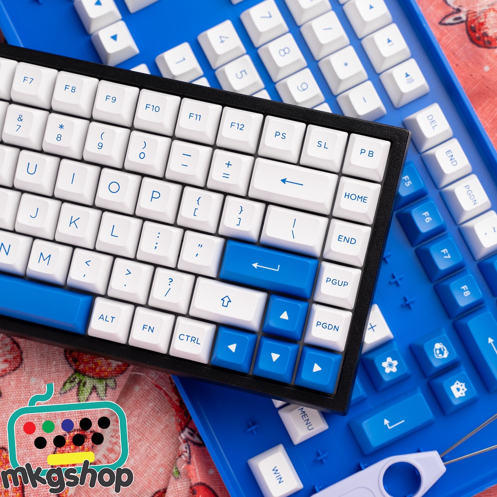 Keycap AKKO Blue on White nhựa PBT in kiểu doubleshot, ASA profile 197 ...