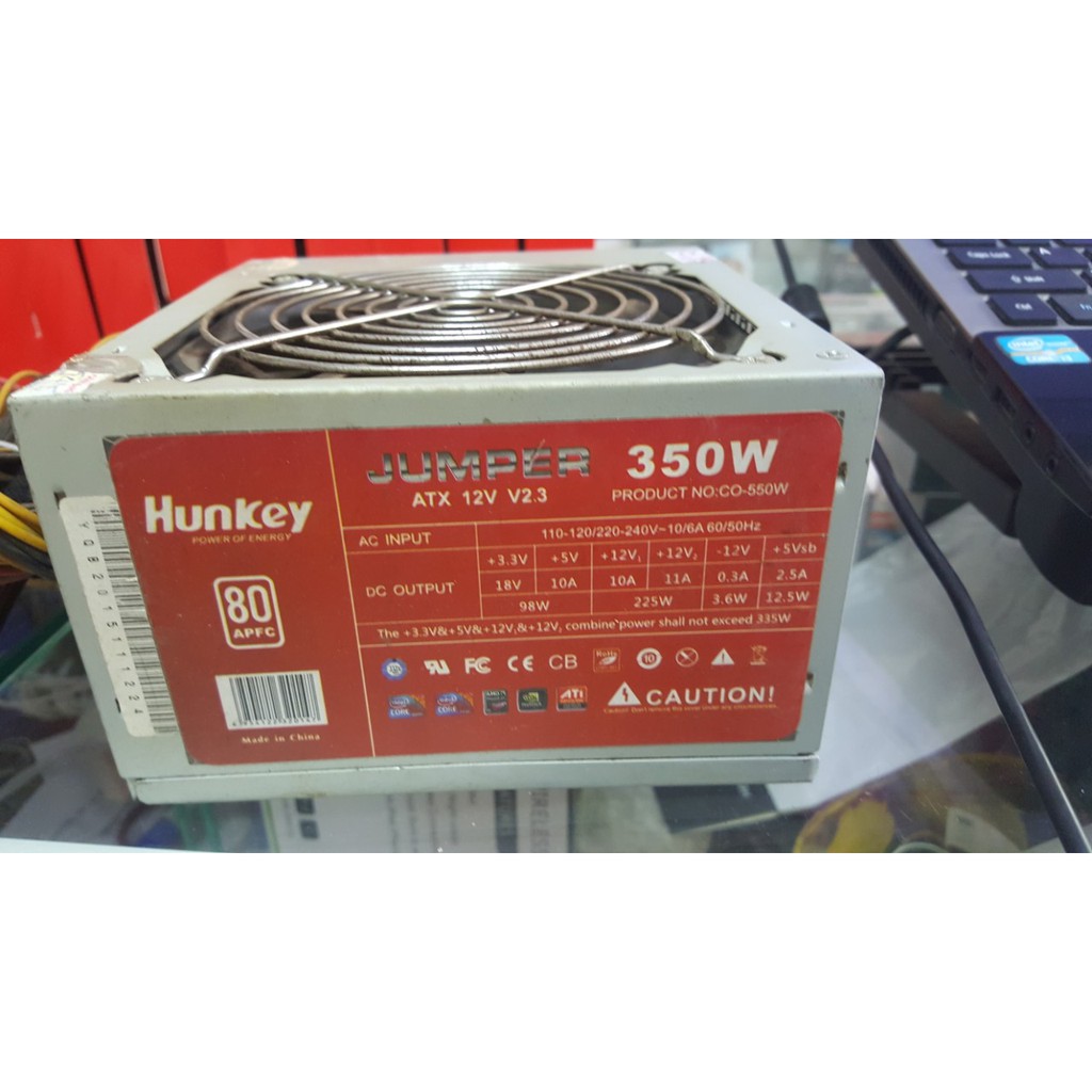 Nguồn máy tính Hunkey 350w fan 12 có nguồn phụ cu | Shopee Việt Nam