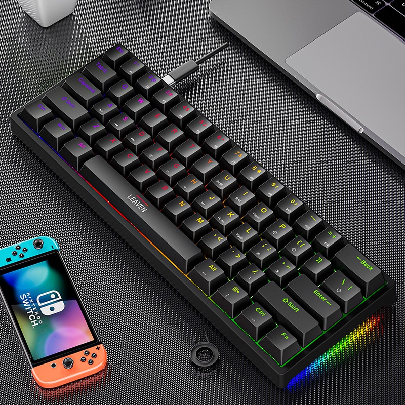 Bán phím cơ LEAVEN K620 Pro dây Type-C tháo rời LED RGB | Shopee Việt Nam