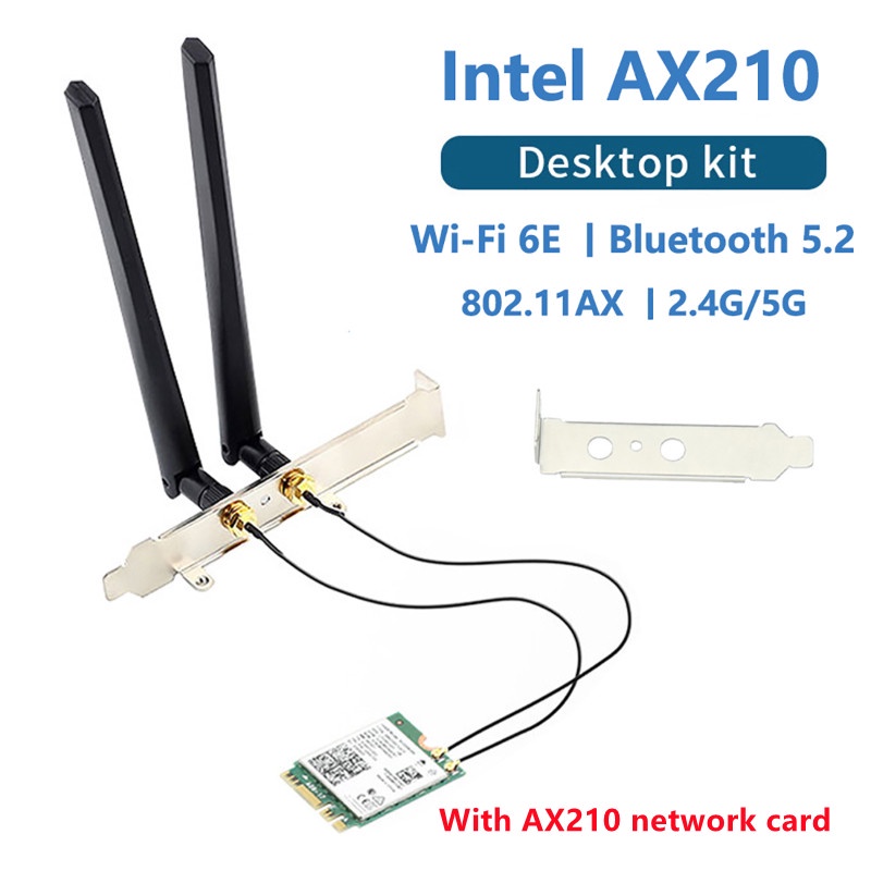 Bộ Ăng Ten WiFi Không Dây Wi-Fi 6E Intel AX210 Bluetooth 5.2 + 3000Mbps ...
