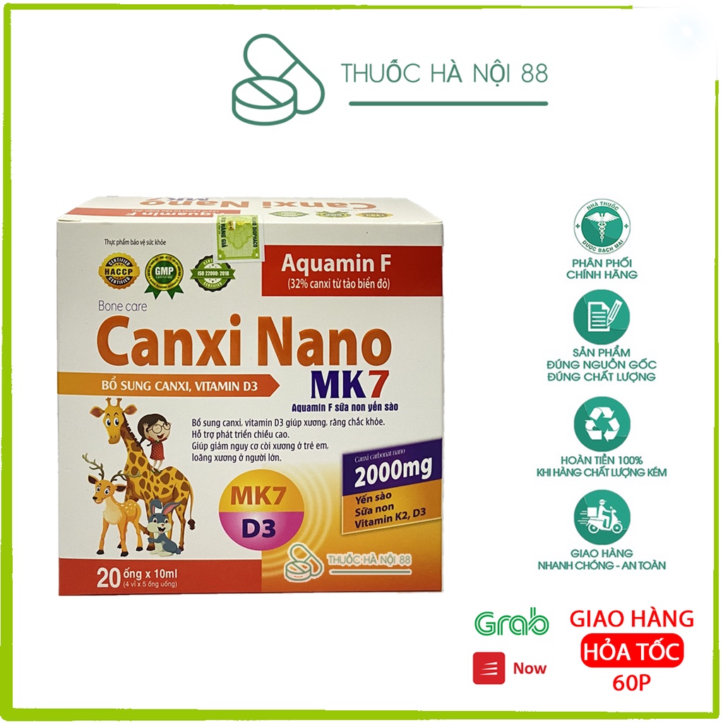Canxi nano K2 D3 MK7 aquamin F tảo biển đỏ - Bổ sung canxi, vitamin D3 giúp xương ,răng chắc ...