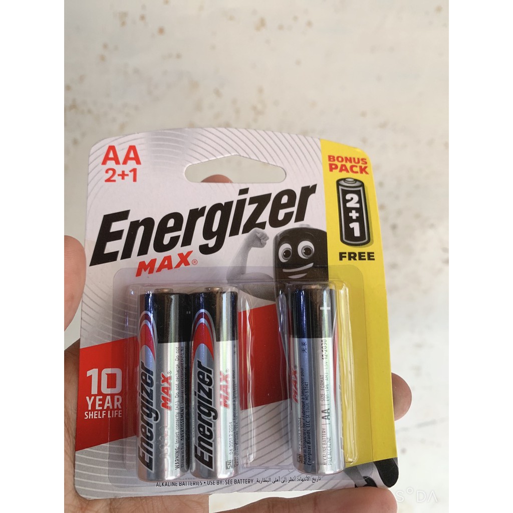 Pin Energizer AA 2+1 tiểu Alkaline 1.5v | Shopee Việt Nam