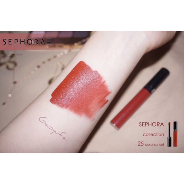 Son kem Sephora Stain Cream màu 25 Coral Sunset | Shopee Việt Nam