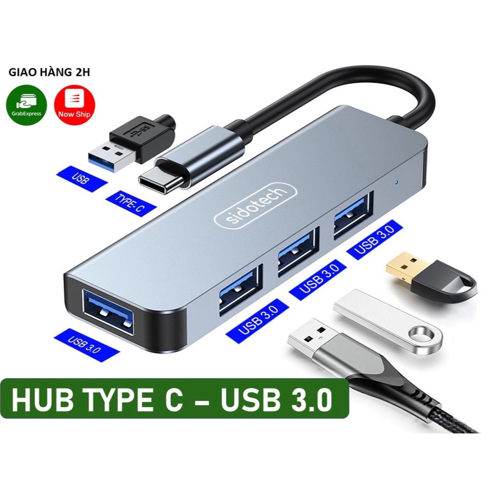 HUB Type C và HUB USB 3.0 tốc độ cao SIDOTECH cổng chia usb mở rộng kết ...