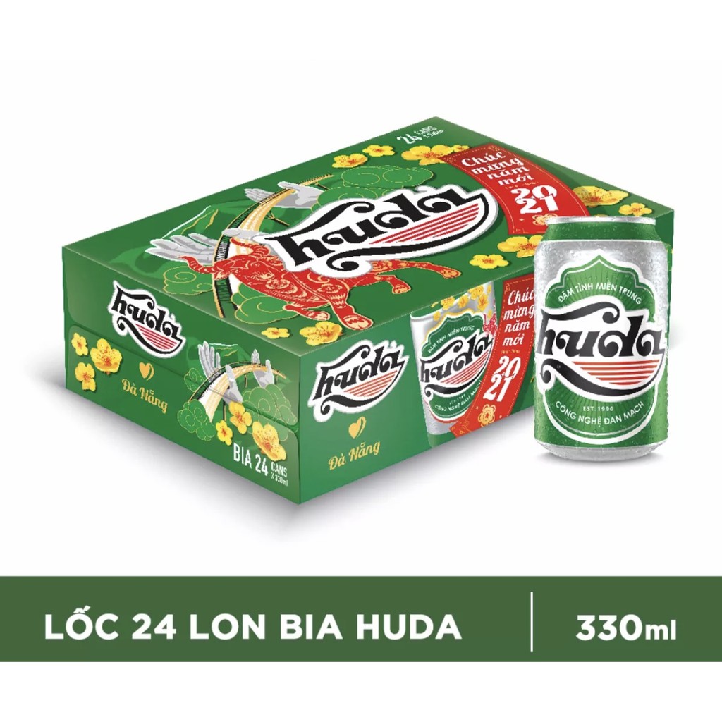 Bia Huda lon - 1 thùng 24 lon 330ml | Shopee Việt Nam